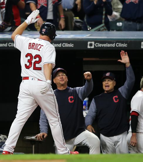 Cleveland Indians Jay Bruce 32 Greeted Editorial Stock Photo - Stock ...