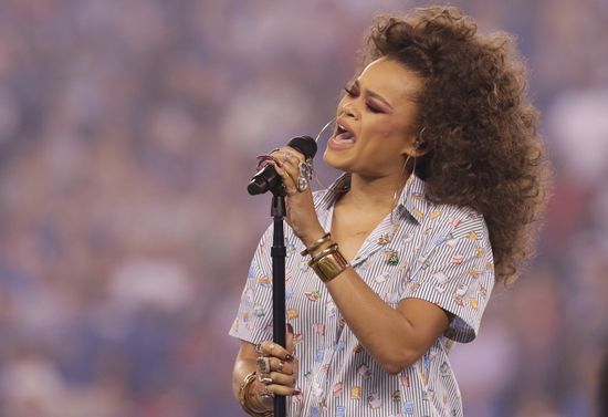 Andra Day Sings National Anthem Before Editorial Stock Photo - Stock ...