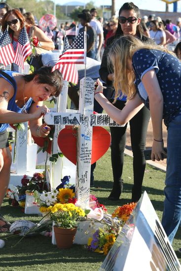 People Sign Cross Memorial Slain Victims Editorial Stock Photo - Stock ...