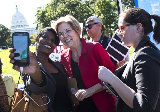Sen Elizabeth Warren Dma Greets Protester Editorial Stock Photo - Stock ...