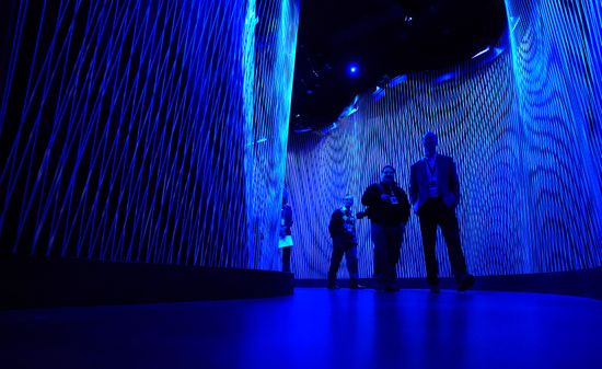 Visitors Walk Through Exhibit During Preview Editorial Stock Photo ...