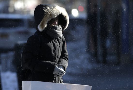 Woman Bundled Freezing Cold Weather Stands Editorial Stock Photo ...