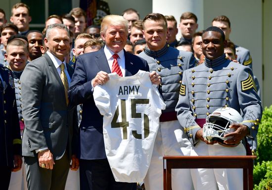 President Donald Trump Receives Jersey Army Editorial Stock Photo ...