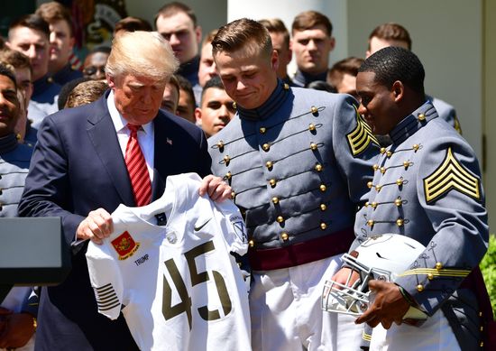 President Donald Trump Receives Jersey Army Editorial Stock Photo ...