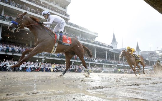 Jockey Mike Smith Aboard Justify Crosses Editorial Stock Photo - Stock ...