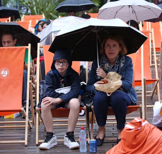Fans Wait Play Resume During Rain Editorial Stock Photo - Stock Image ...