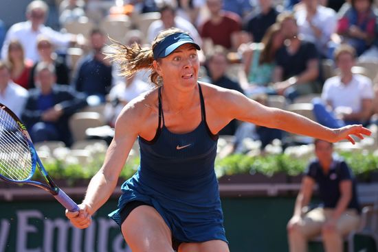 Maria Sharapova Russia Hits Shot During Editorial Stock Photo - Stock ...