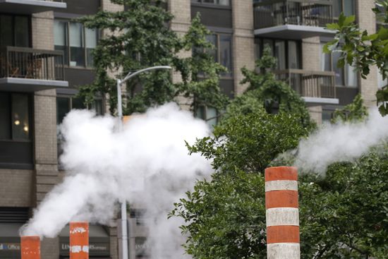 Con Edison Redandwhite Steam Stacks Vent Editorial Stock Photo - Stock ...