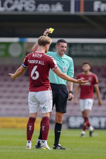 Referee Tom Reeves Shows Northampton Town Editorial Stock Photo - Stock ...