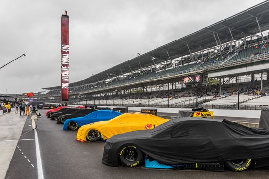 Tarps Cover Cars On Pit Row Editorial Stock Photo - Stock Image ...