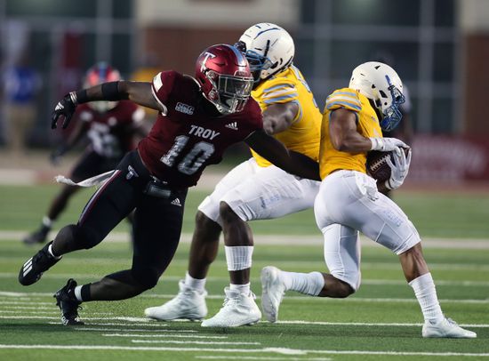 Troy Trojans Linebacker Jayden Mcdonald 10 Editorial Stock Photo ...