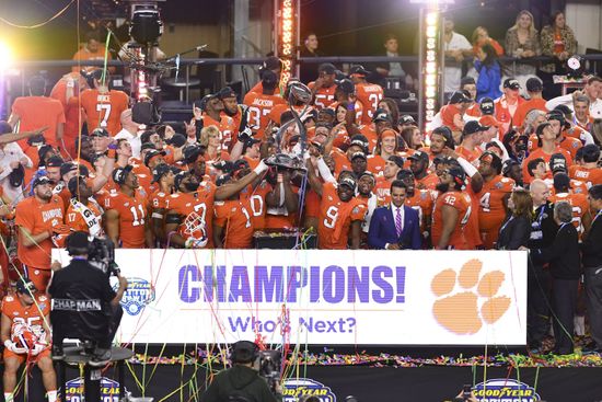 Clemson Tigers Hoist Field Scovell Trophy Editorial Stock Photo - Stock ...