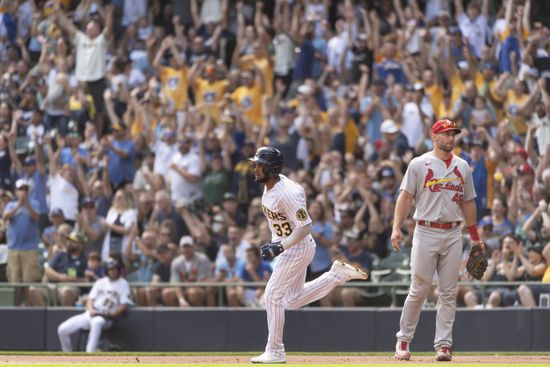 Milwaukee Brewers Left Fielder Pablo Reyes Editorial Stock Photo ...