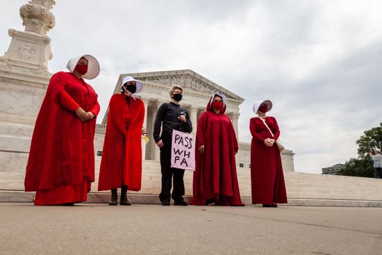 Protesters Dressed Handmaids Guardian Handmaids Tale Editorial Stock ...