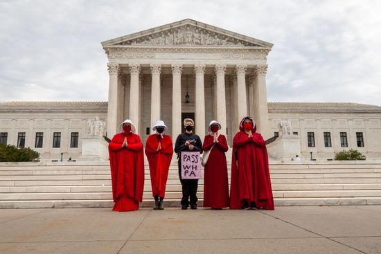 Protesters Dressed Handmaids Guardian Handmaids Tale Editorial Stock ...