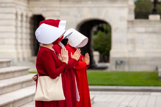 Protesters Dressed Handmaids Handmaids Tale Stand Editorial Stock Photo ...