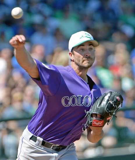 Colorado Rockies Pitcher Chad Bettis Attempts Editorial Stock Photo ...