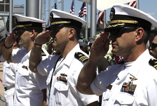 Us Naval Officers Salute Stand Attention Editorial Stock Photo - Stock ...