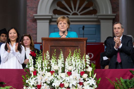 German Chancellor Angela Merkel Pauses Standing Editorial Stock Photo ...