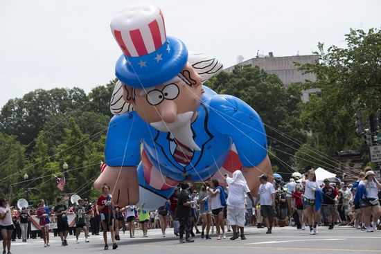 Uncle Sam Floats Down Constitution Avenue Editorial Stock Photo - Stock ...