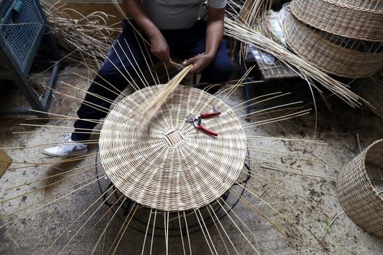 Craftsman Makes Wicker Table Wicker Furniture Editorial Stock Photo ...