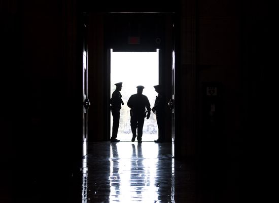 Capitol Hill Police Officers Wait Arrival Editorial Stock Photo - Stock ...