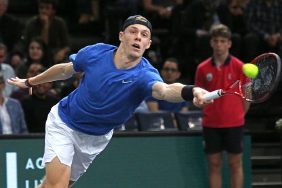 Canadian Denis Shapovalov Hits Shot During Editorial Stock Photo - Stock Image | Shutterstock
