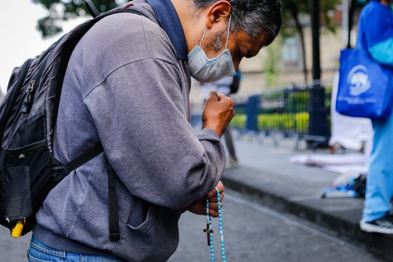 Protester Prays On His Knees Outside Editorial Stock Photo - Stock ...