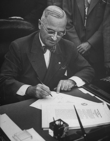 President Harry S Truman Signing Housing Editorial Stock Photo - Stock ...