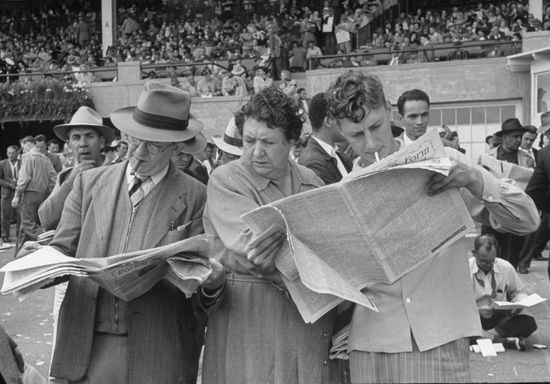 Gambler Robert Blakey Reading Racing Form Editorial Stock Photo - Stock ...