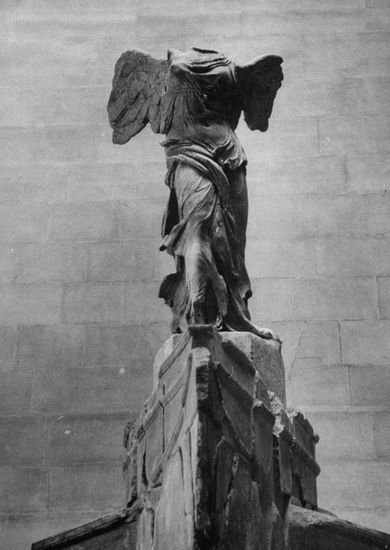 Front View Ancient Headless Statue Winged Editorial Stock Photo - Stock ...