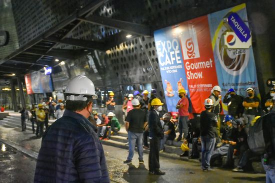 Workers Pepsi Center Wait Outside Building Editorial Stock Photo ...