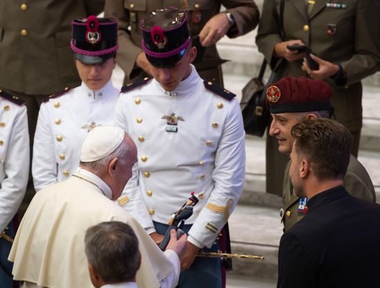 Pope Francis Receives Toy Soldier During Editorial Stock Photo - Stock ...