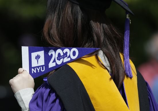 Nyu Graduate Holds 2020 Pennant Washington Editorial Stock Photo ...