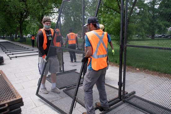 Workers Install Additional Temporary Riot Fencing Editorial Stock Photo ...