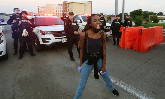 Protester Yells Crowd Missouri State Highway Editorial Stock Photo ...
