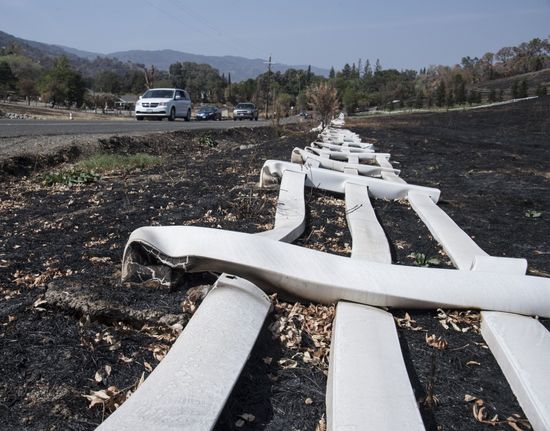 Melted Vinyl Ranch Fence Lies Along Editorial Stock Photo - Stock Image ...