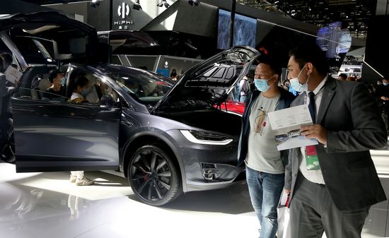 Chinese Check Out Teslas Model X Editorial Stock Photo - Stock Image ...