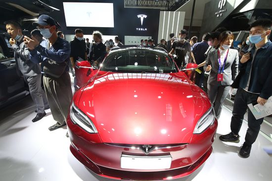 Chinese Check Out Teslas Model S Editorial Stock Photo - Stock Image ...