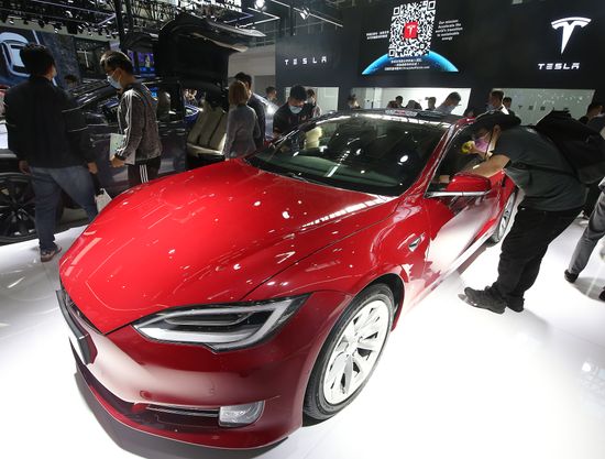 Chinese Check Out Teslas Model S Editorial Stock Photo - Stock Image ...