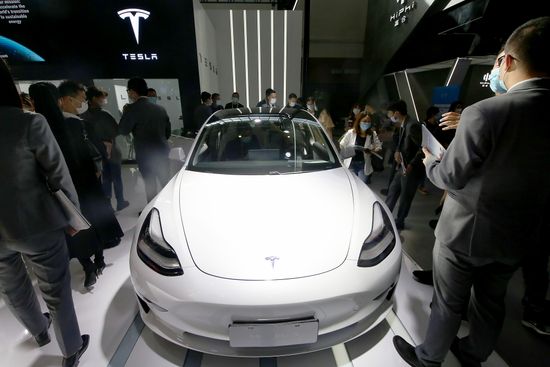 Chinese Check Out Teslas Model 3 Editorial Stock Photo - Stock Image ...