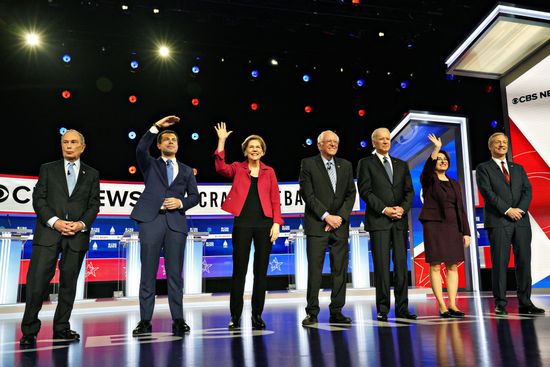 Seven Democratic Candidates Cbs News Democratic Editorial Stock Photo ...