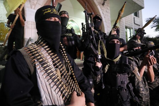 Palestinian Militants Alquds Brigades Armed Wing Editorial Stock Photo ...