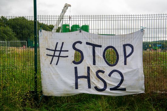 Today Stop Hs2 Protesters Put Banners Editorial Stock Photo - Stock ...