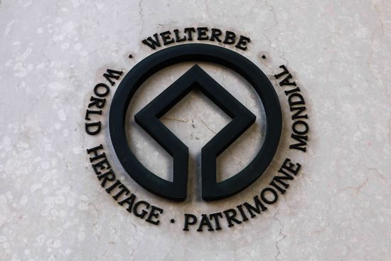 Unesco World Heritage Emblem Seen Town Editorial Stock Photo - Stock ...