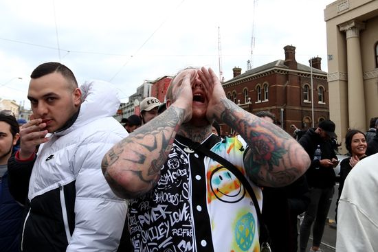 Protesters Yell Police During Freedom Protest Editorial Stock Photo ...