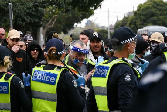Protester Face Shield During Freedom Protest Editorial Stock Photo ...