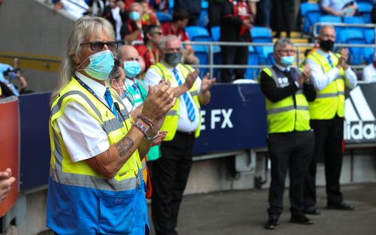 Cardiff City Stewarding Staff Observe Round Editorial Stock Photo ...