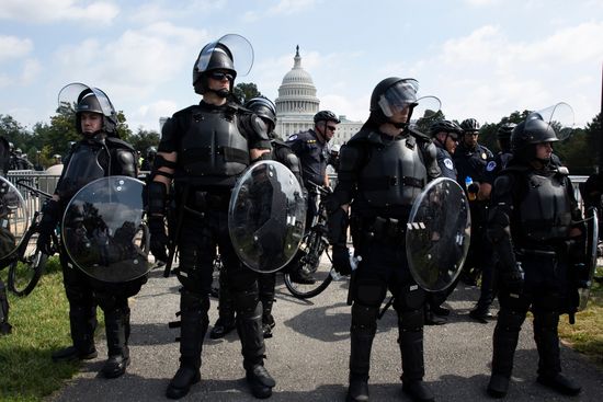 Us Capitol Police Riot Gear Stand Editorial Stock Photo - Stock Image ...