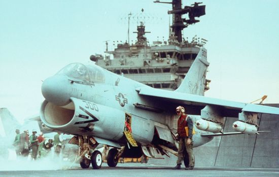 Attack Bomber Positioning Catapult Launch Crew Editorial Stock Photo ...